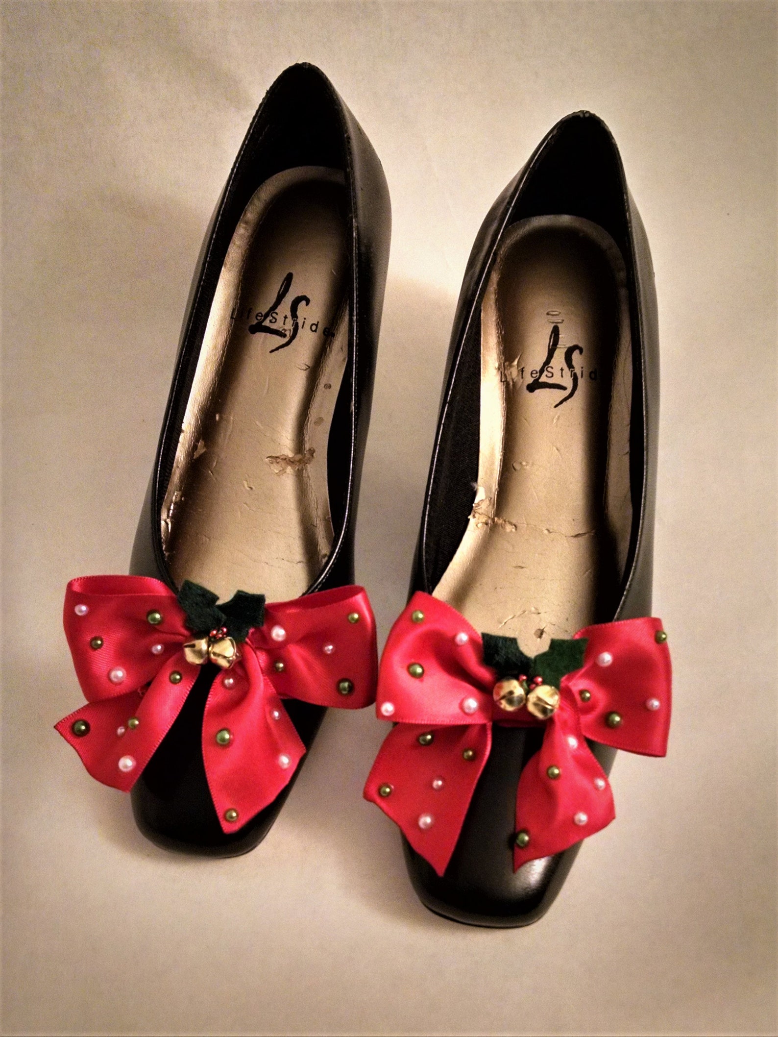 Christmas Shoe Embellishment, Holiday Footwear, Xmas Decor, Satin ...