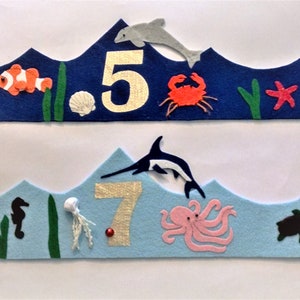 Under the Sea Birthday Theme, Felt Crown for Girl, Felt Crown for Boy ...