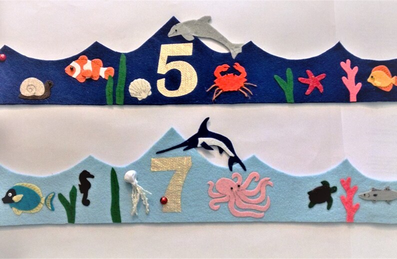 Under the Sea Birthday Theme, Felt Crown for Girl, Felt Crown for Boy ...