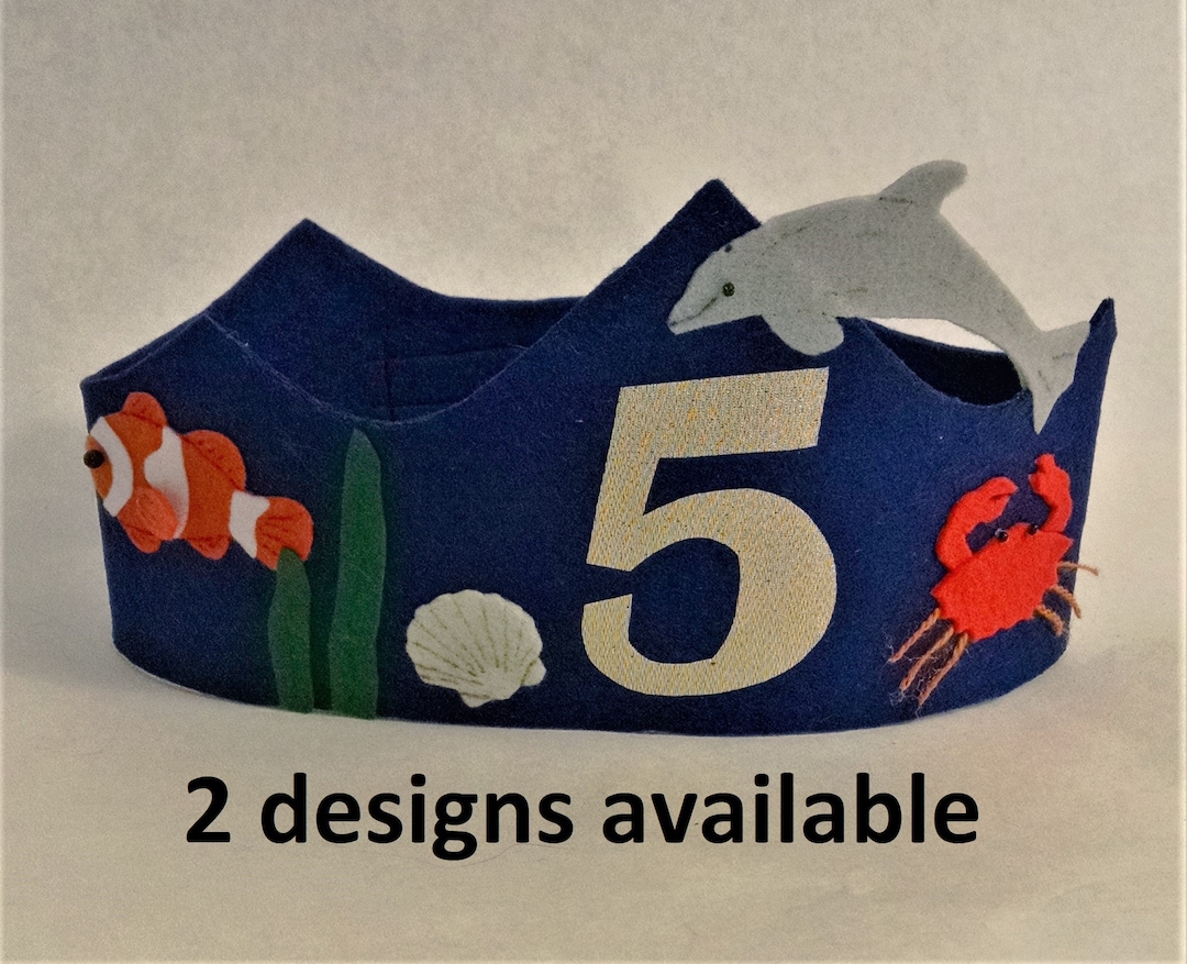Under the Sea Birthday Theme, Felt Crown for Girl, Felt Crown for Boy ...