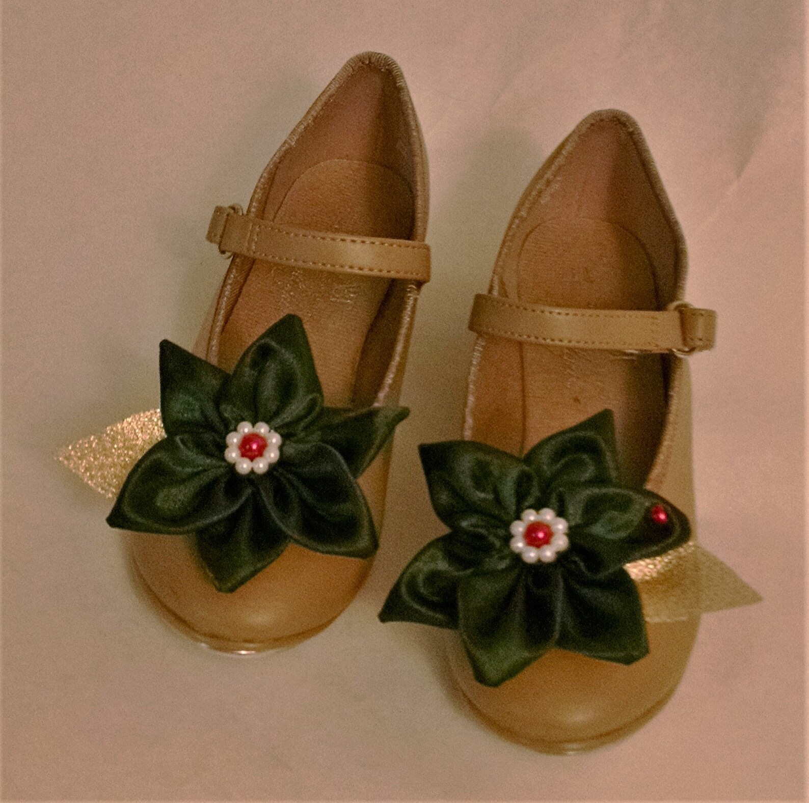 Christmas Party Wear Girl Christmas Shoes Poinsettia Shoe - Etsy