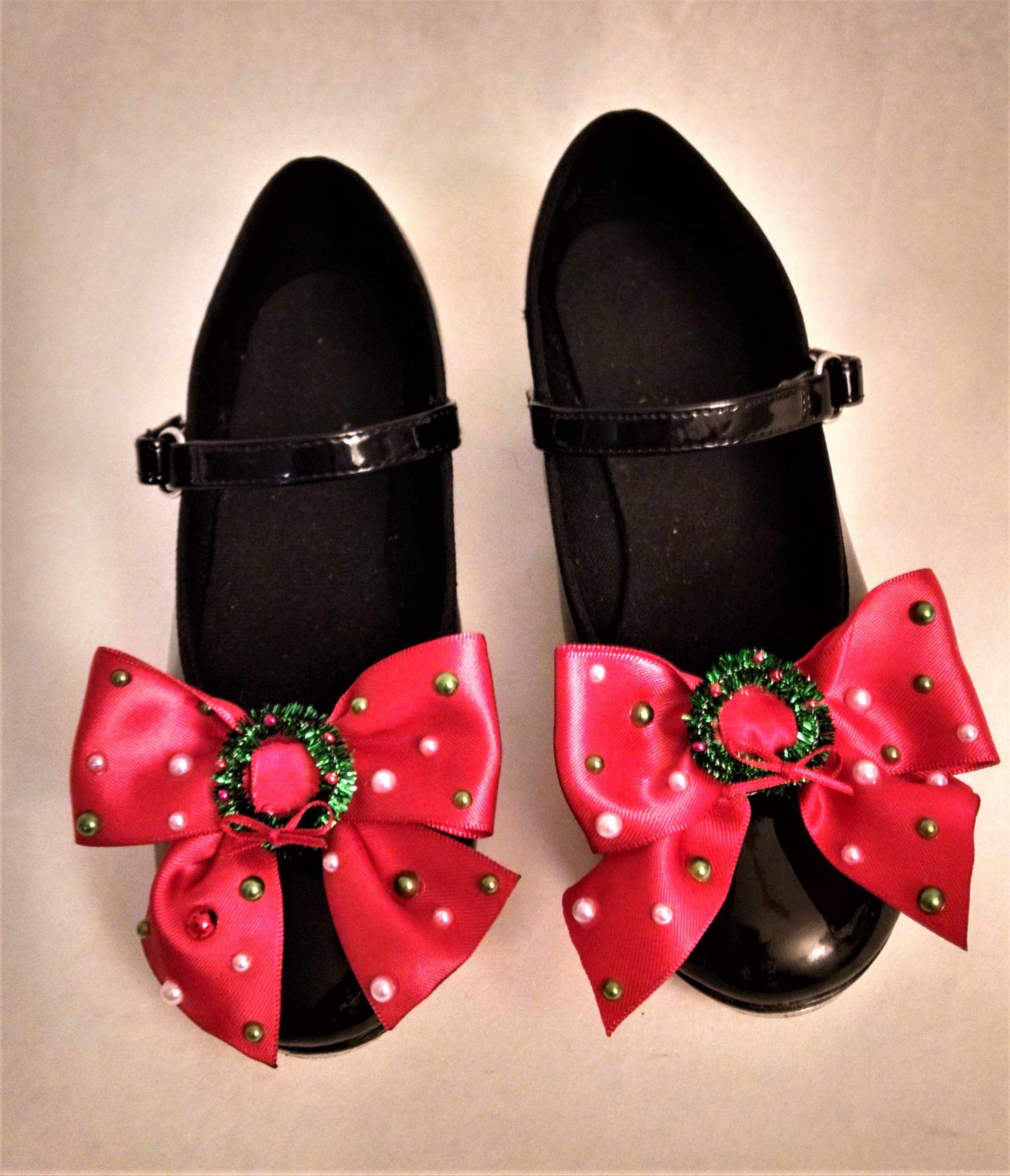 Christmas Shoe Embellishment, Holiday Footwear, Xmas Decor, Satin ...