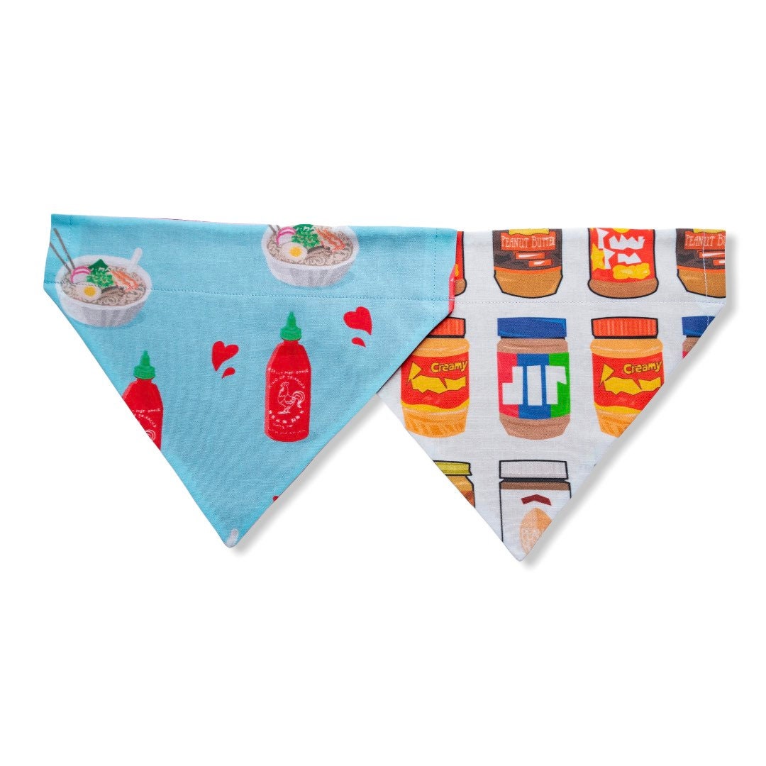 Sriracha Dog Bandana | Peanut Dog Bandana | Ramen Dog Bandana | Pho Dog ...