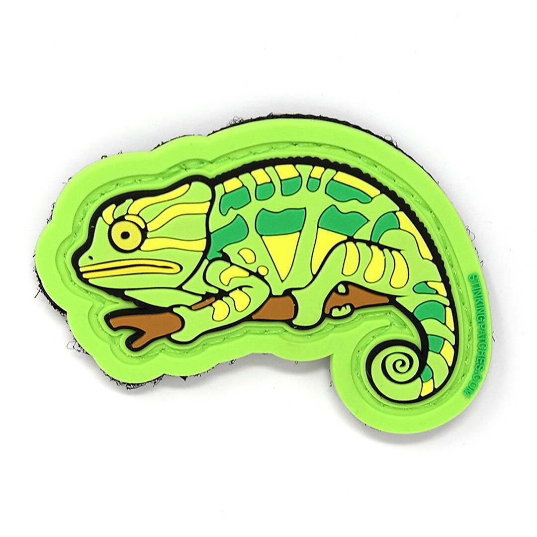 Green Chameleon Morale Patch | PVC Rubber Tactical Patch | Funny Morale ...
