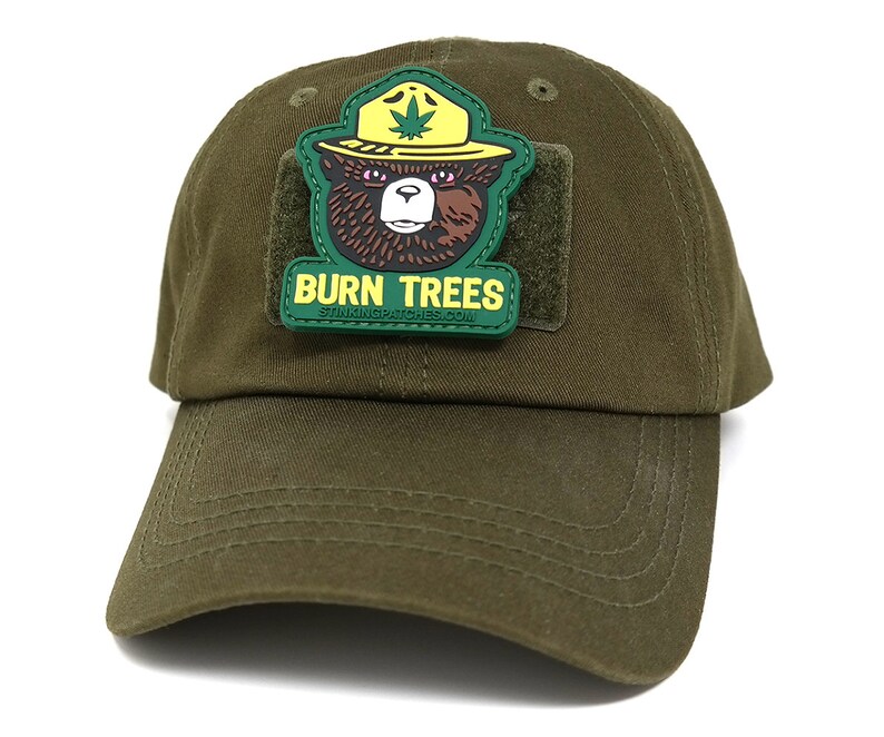 Burn Trees Marijuana Tactical Patch PVC Rubber Smokey Bear - Etsy
