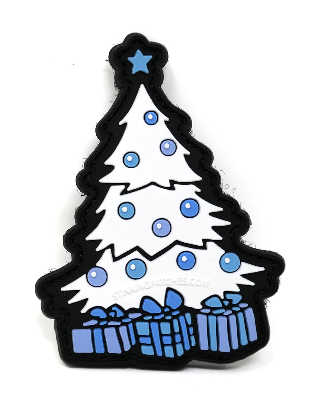 Snowy White Christmas Tree PVC Tactical Patch | Christmas Morale Patch ...