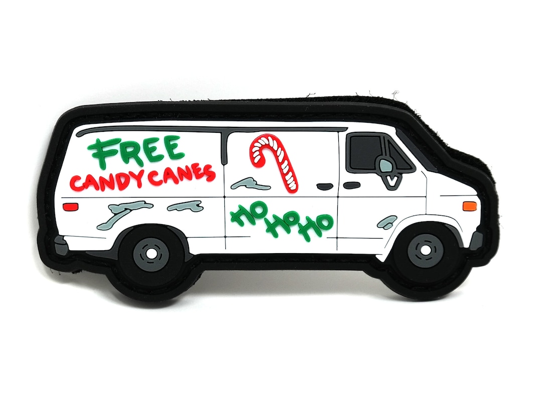 Free Candy Canes Van PVC Rubber Funny Christmas Tactical Hook and Loop ...