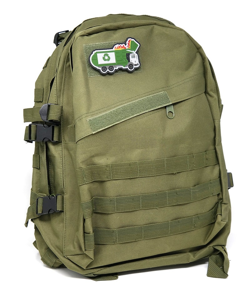 Garbage Truck Dumpster Fire Morale Patch | Recycle | PVC Rubber ...