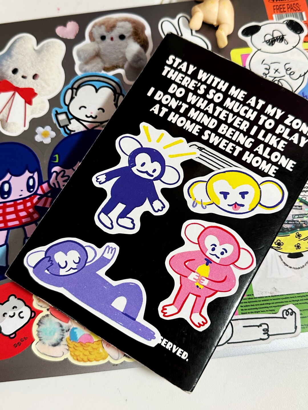 Cute Silly Monkey Holographic Sticker Pack - Etsy