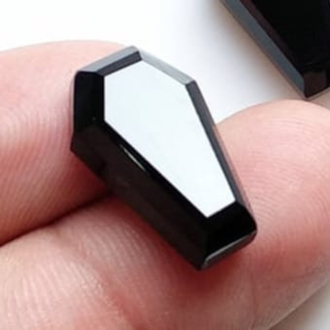 A Beautiful Pair of Black Onyx Rare,coffin Shape,17x10 Mm,tablet Cut ...