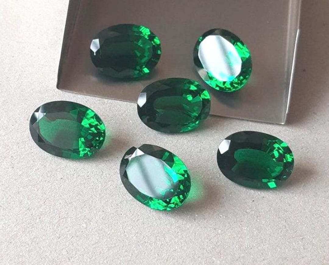 2 Match Pairs Emerald Quartz Normal Cut Feceted Oval Shape, 10x8mm to ...