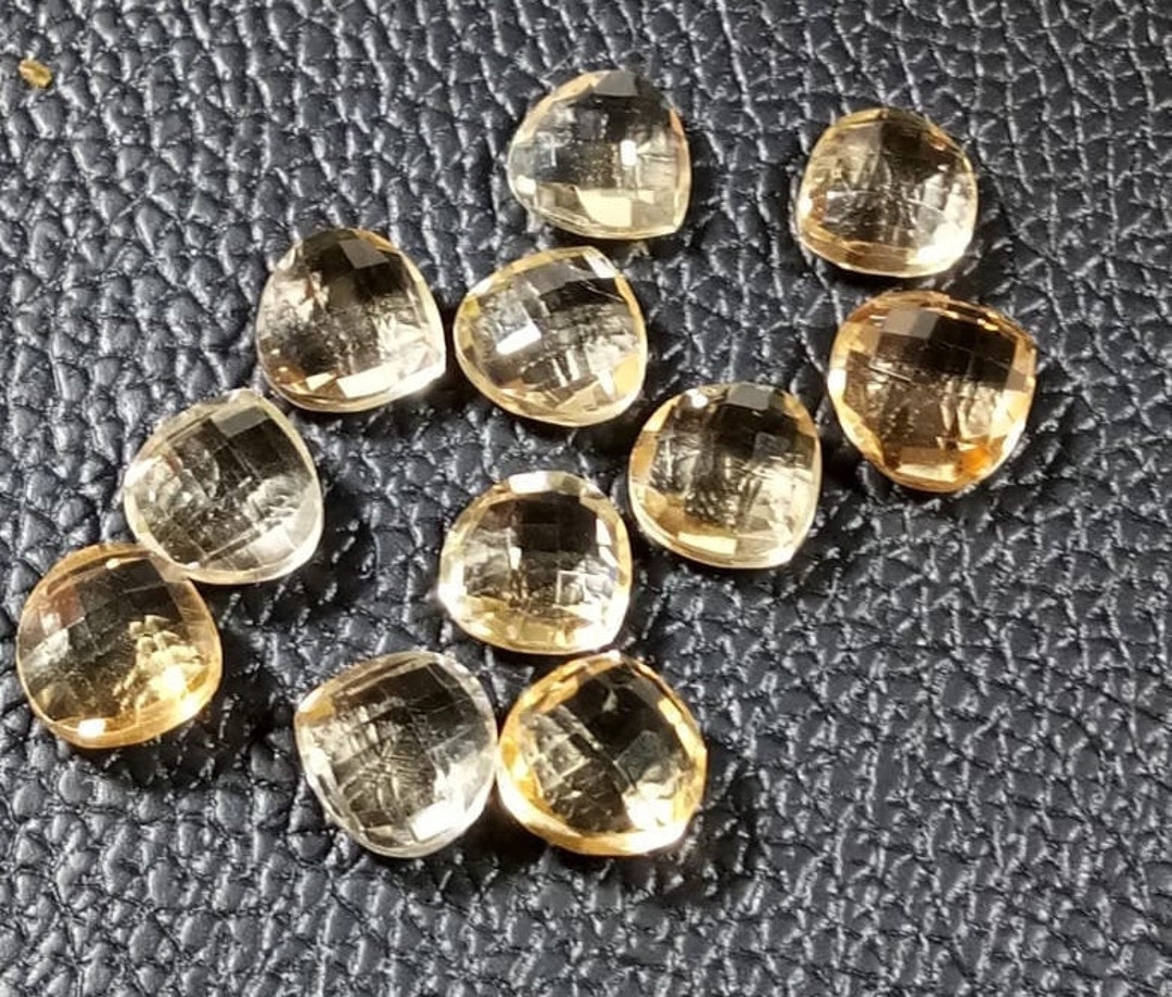 10 Stück natürliche Citrin Topas Herzform, 6 mm, 16 mm Briolette ...