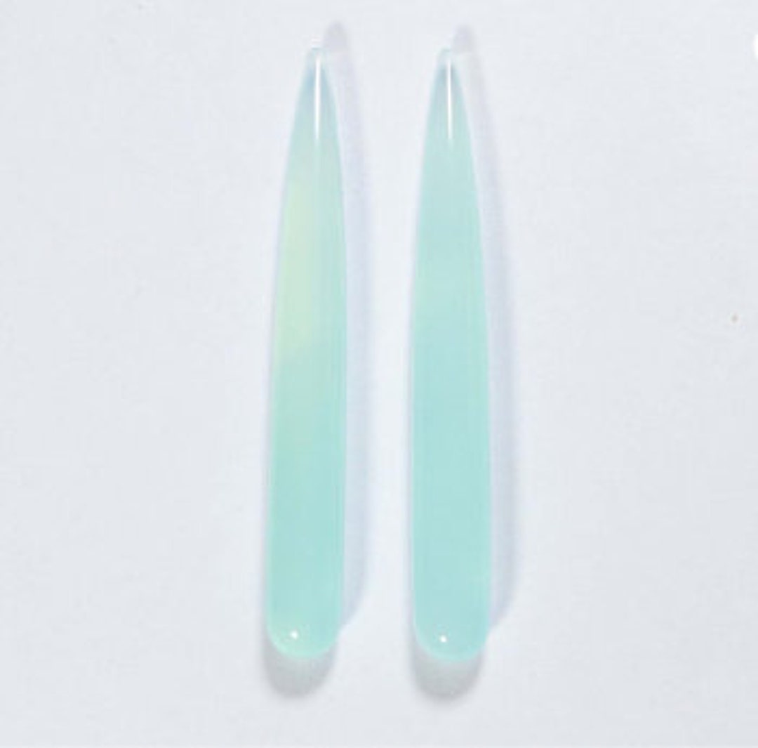 A Beautiful Pair of AQUA Chalcedony,tear Drop Shape,30x6mm, Smooth ...