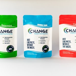 Change Toothpaste Tablets, Spearmint, 3 Months - Etsy Canada