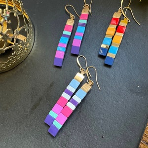 Colorful Tila Beaded Statement Earrings - Etsy
