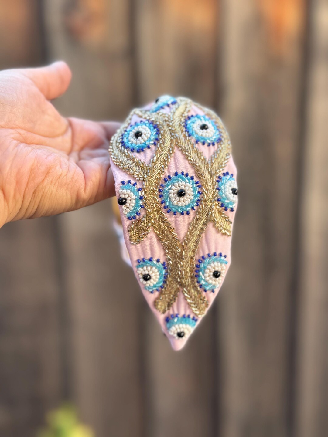 Evil Eye Headband: Handmade Seed Bead Embellished Knot Headband - Etsy