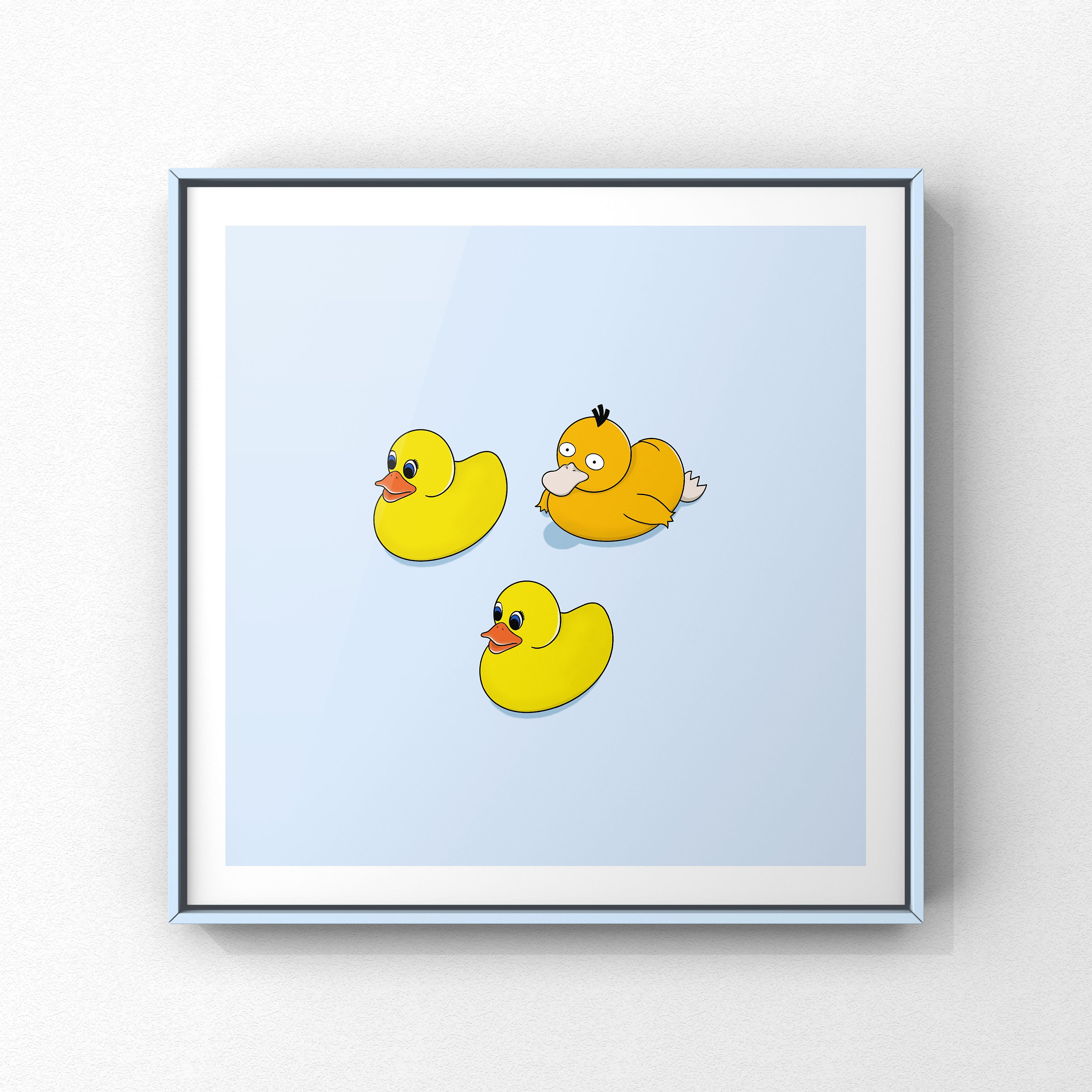 Pokemon Print, Pokemon Poster, Kawaii Psyduck Anime Wall Art, Inspired ...