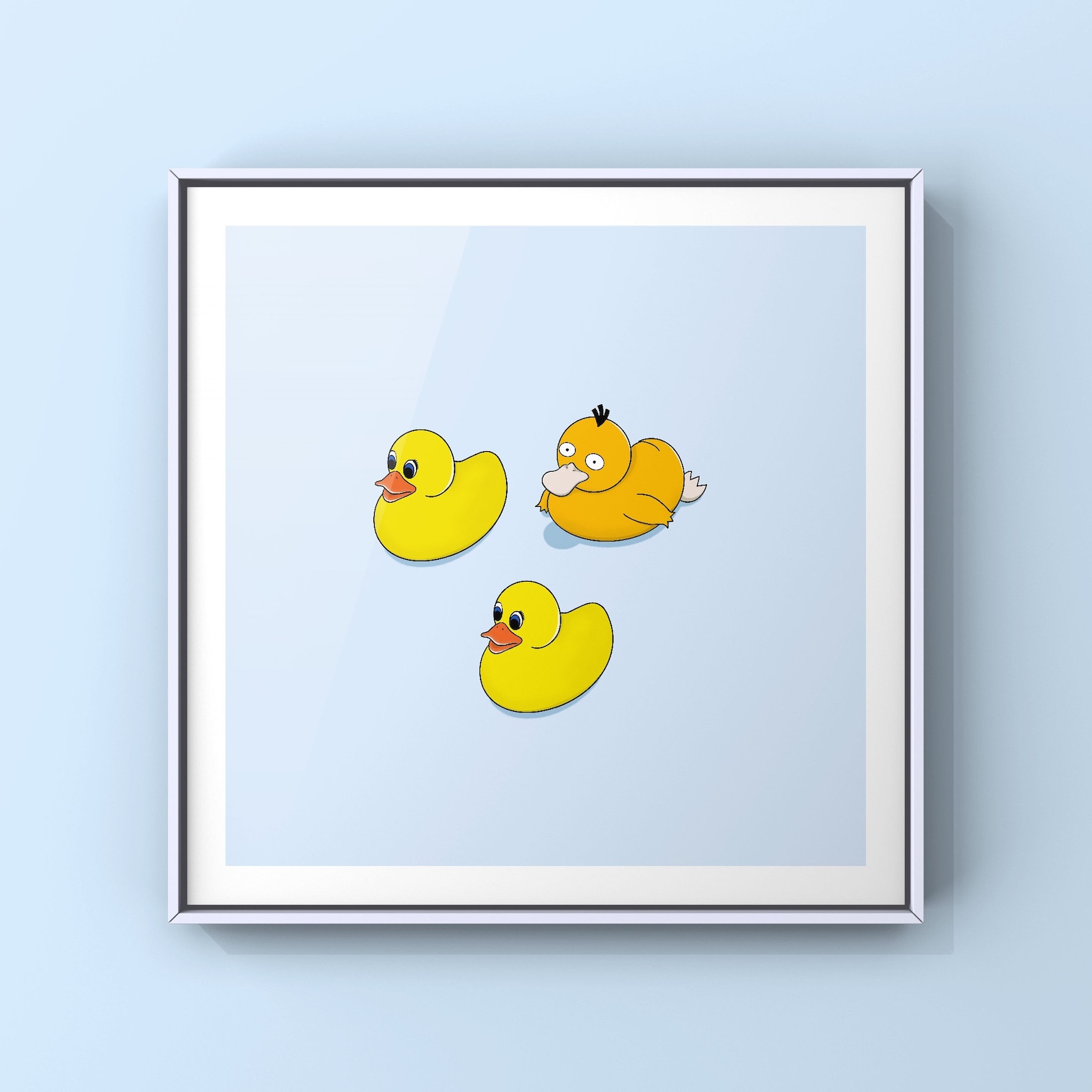 Pokemon Print, Pokemon Poster, Kawaii Psyduck Anime Wall Art, Inspired ...