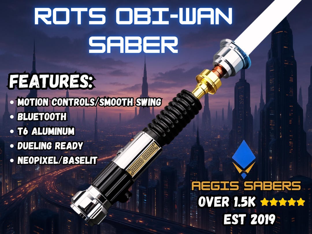 Obi-wan Kenobi Neopixel Lightsaber - Smooth Swing, In-hilt Recharge - Etsy