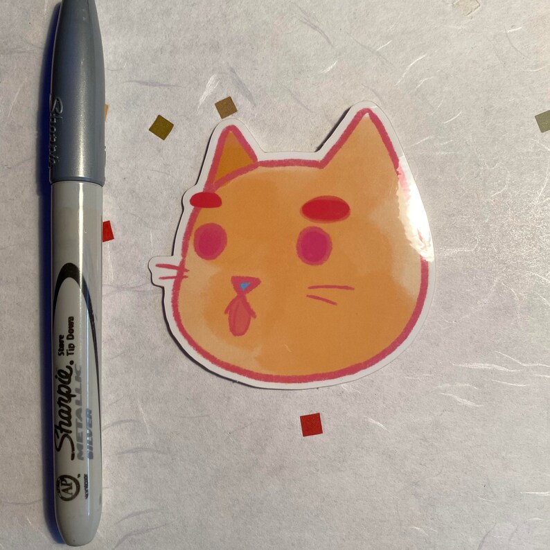 Tangerine Cat Sticker - Etsy