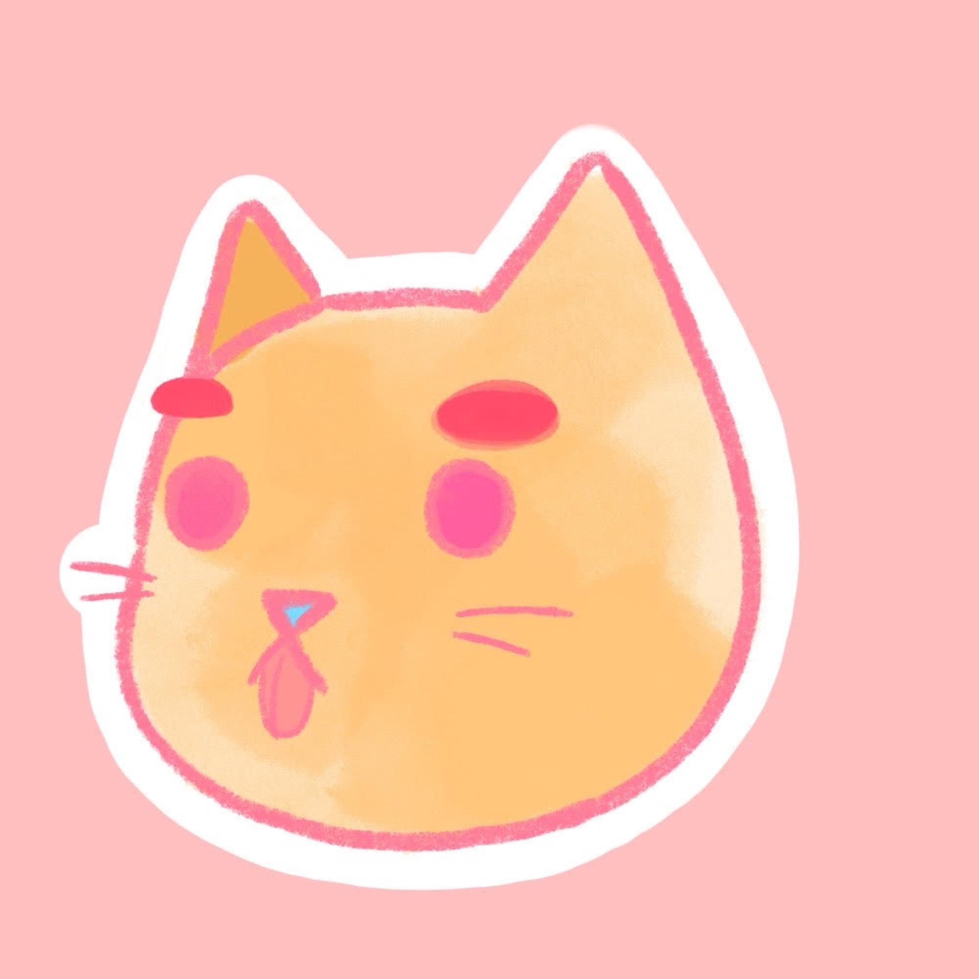 Tangerine Cat Sticker | Etsy