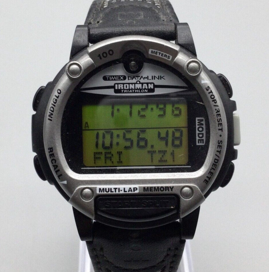 Vintage Timex Ironman Triathlon Watch Men Data Link Multi Lap New ...