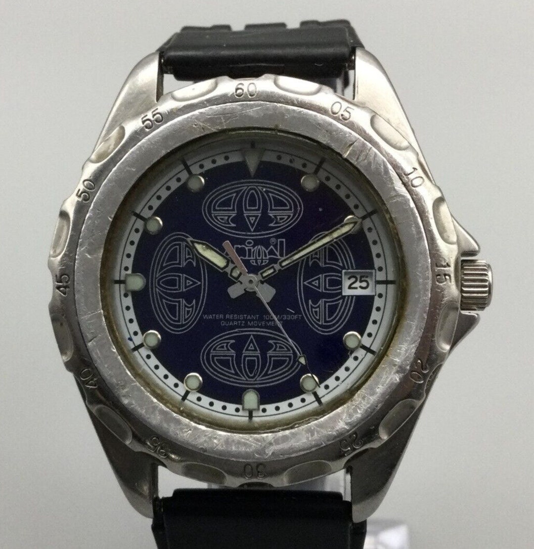 Vintage Animal Sport Watch Men 39mm Black Dial Date First Model W001 ...