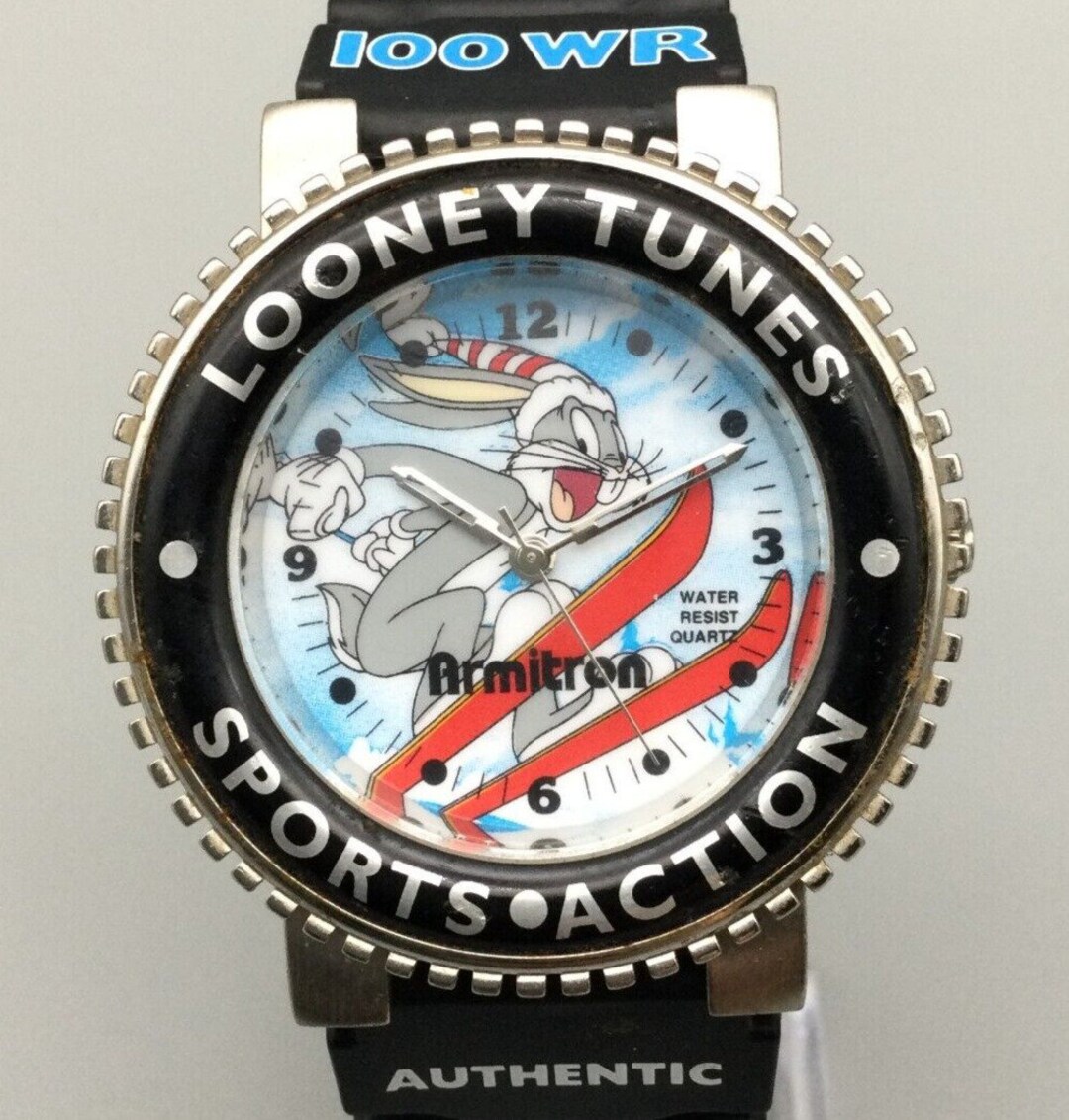 Vtg Armitron Bugs Bunny Looney Toons Watch Men Sports Action 1995 New ...