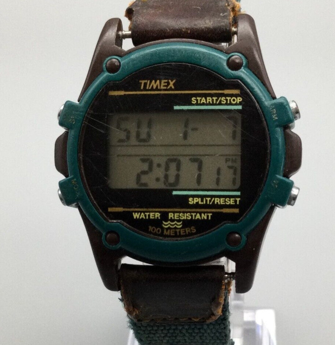 Vintage Timex Expedition Digital Watch Women 33mm Green Brown New ...