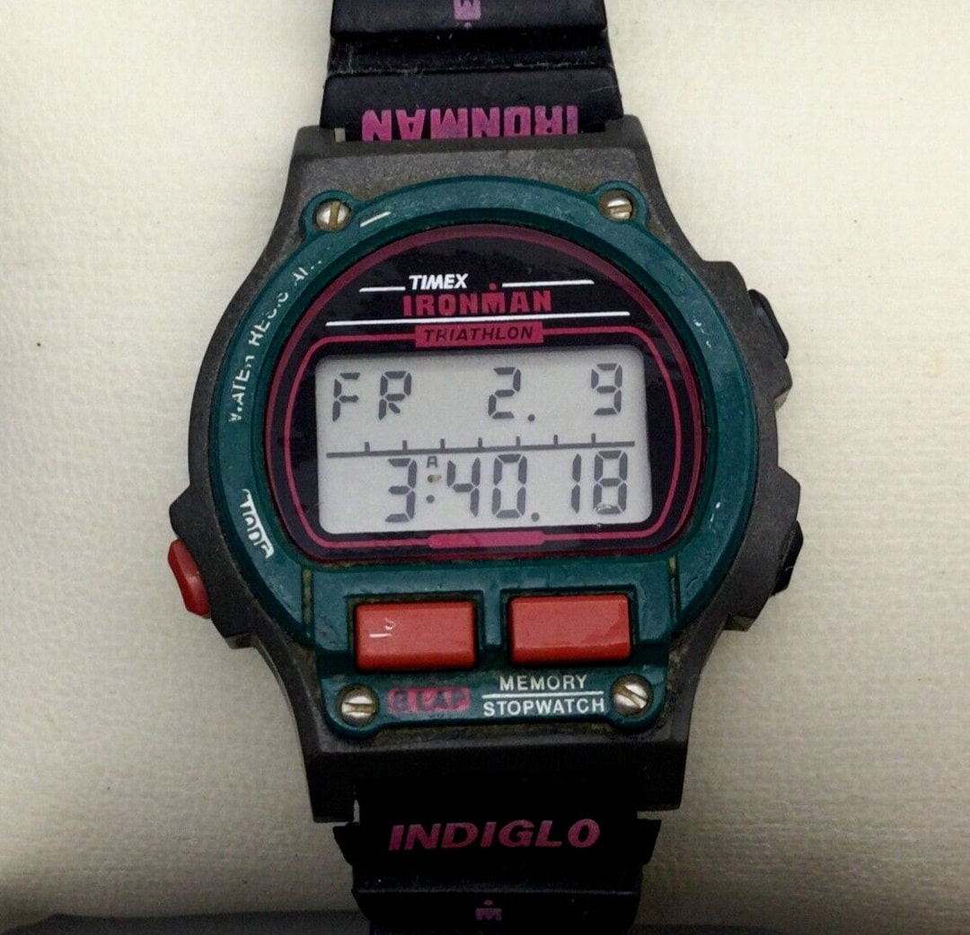 Vintage Timex Ironman Triathlon Watch Women 28mm Green 8lap 1996 New ...