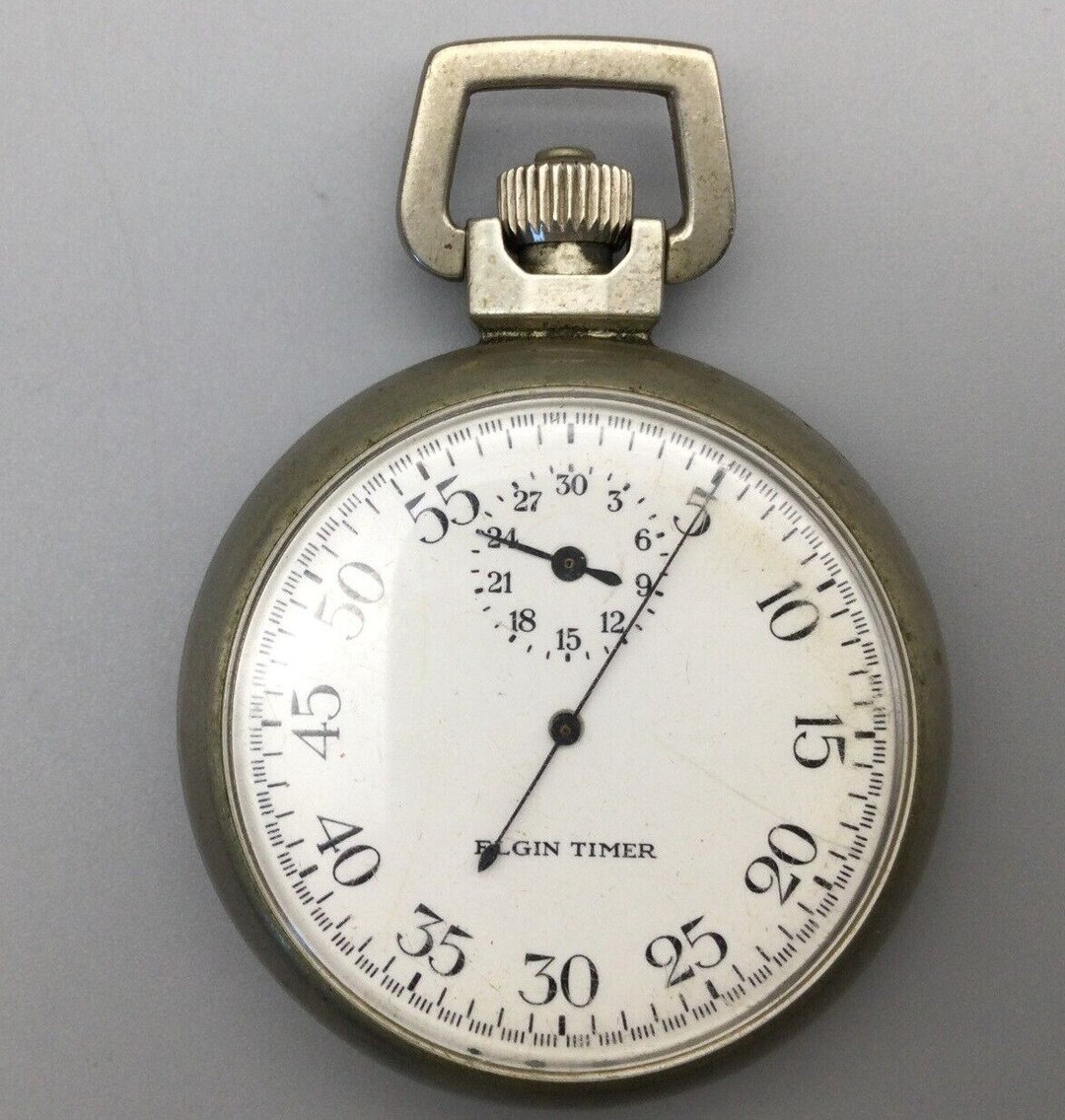 Vintage Elgin Military Timer Watch Silver Tone 49mm Stopwatch - Etsy