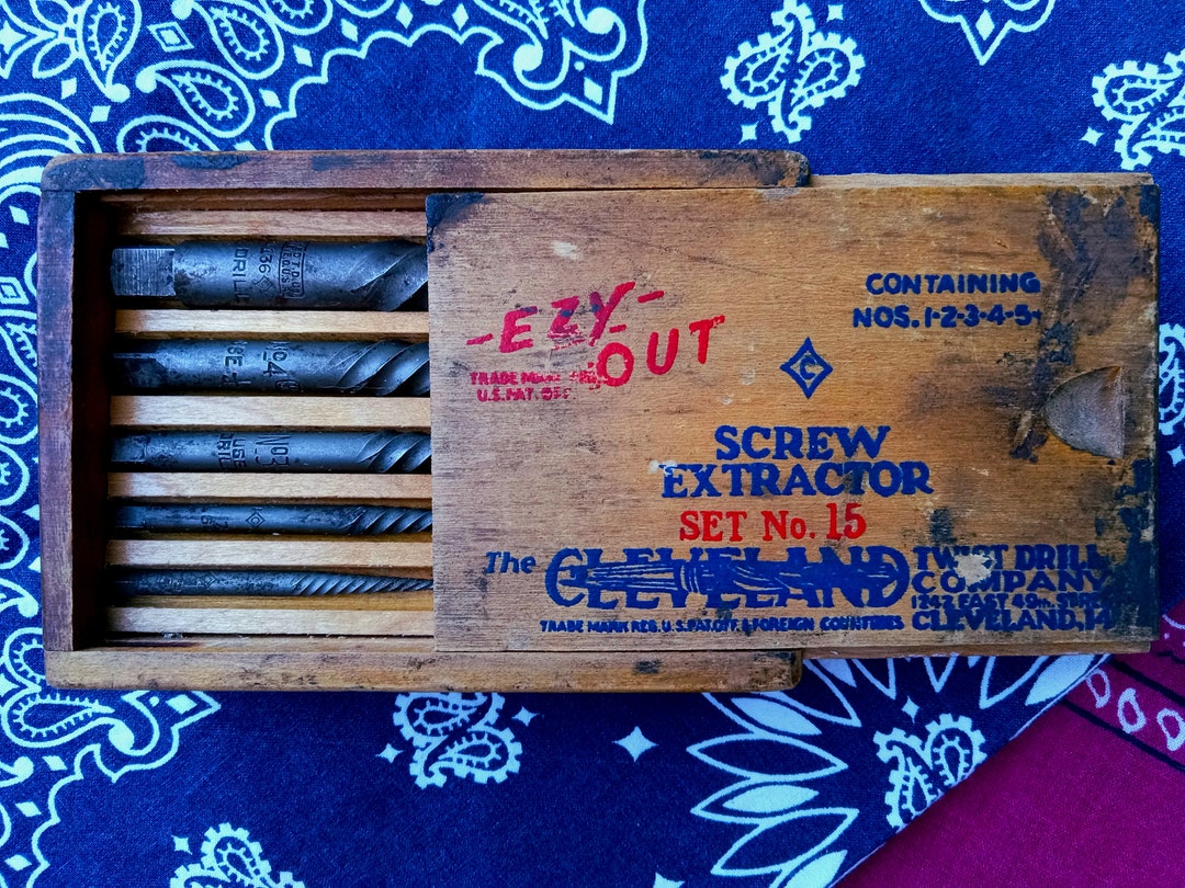Complete Vintage Twist Drill EZY-OUT Screw Extractors in Original ...