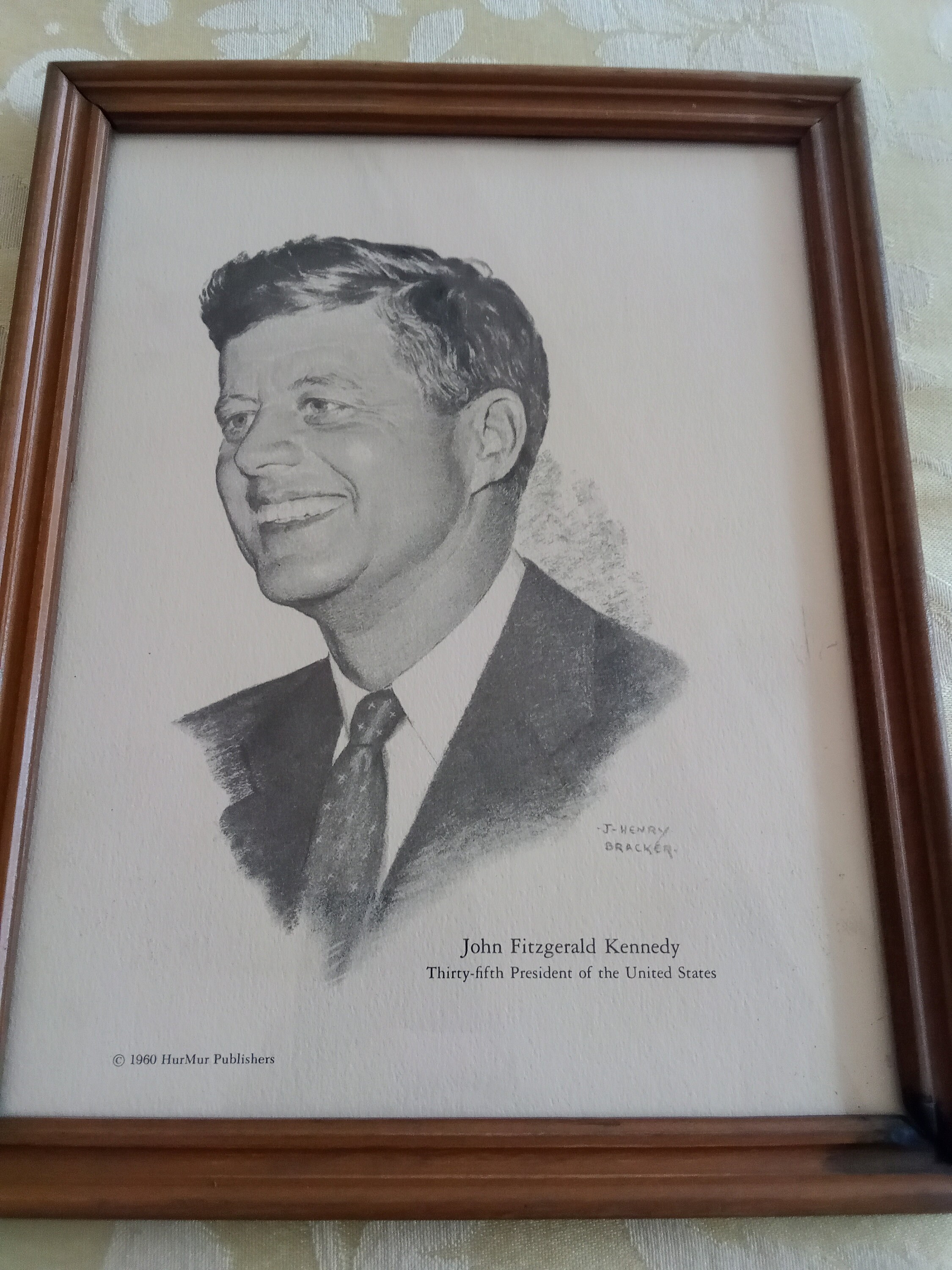 1960 John F. Kennedy JFK Portrait by Hurmur Publishers - Etsy