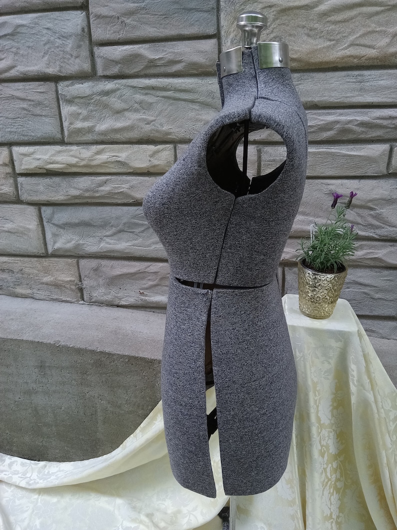 Antique Adjustable Female Dress Form, Fabric Covered Mannequin, Iron ...