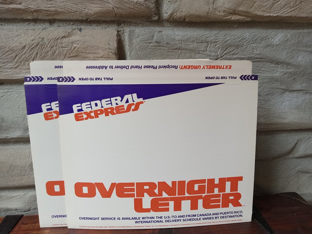 Vintage 1980's Federal Express Fed Ex Overnight Letter Mailing Envelope ...