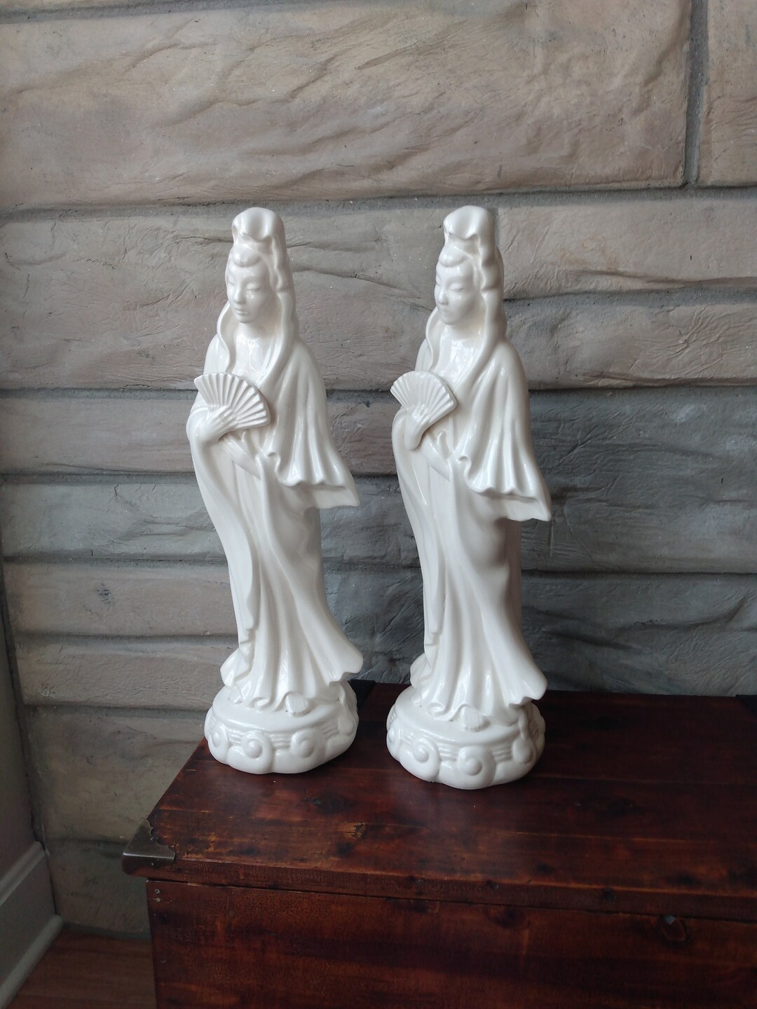Pair of Two Vintage Asian Female Statues, Over 19 Inches Tall Each! - Etsy