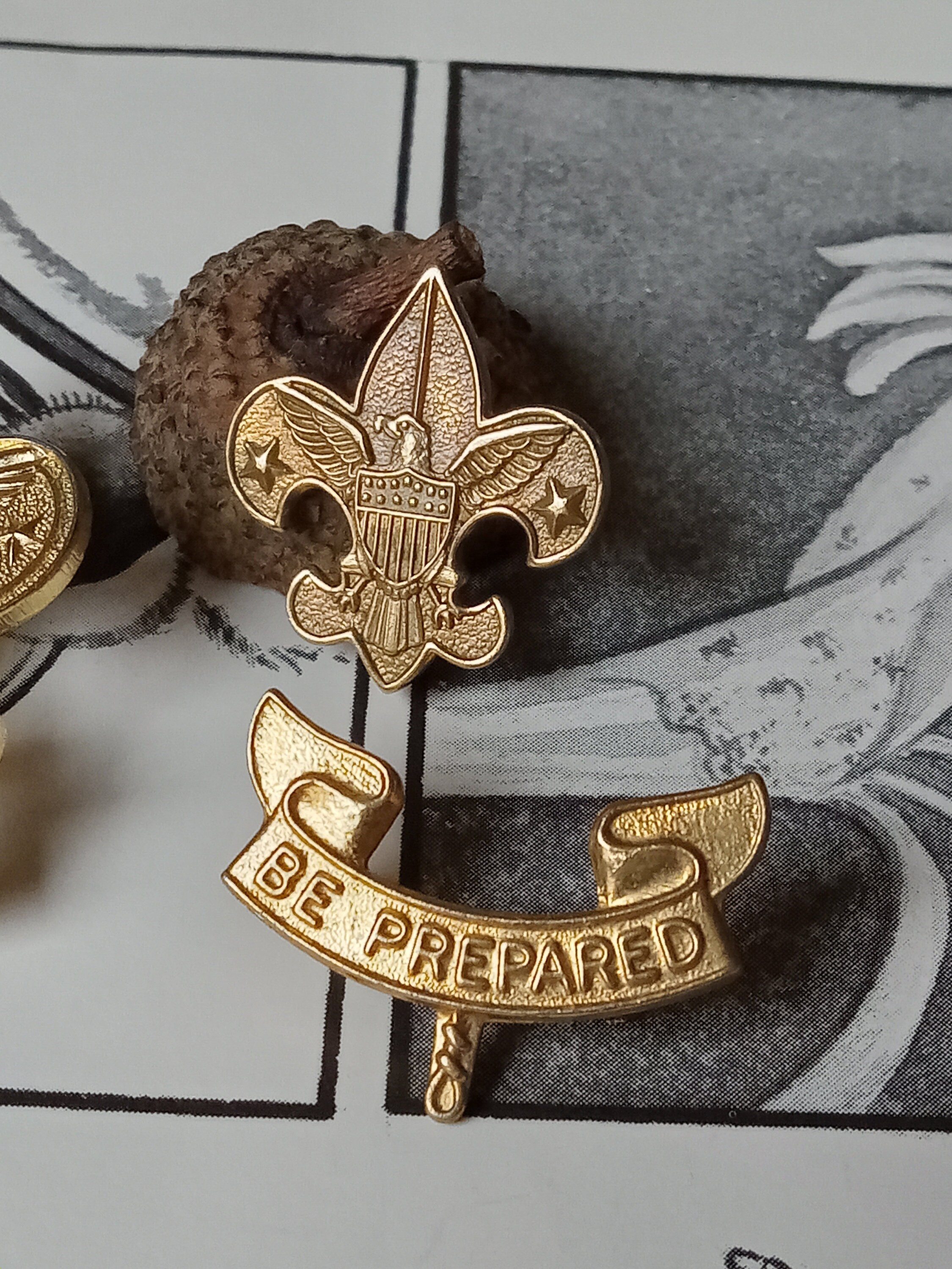 Trio of Vintage Boy Scout Pins/badges, Be Prepared, Beautiful & Bright ...