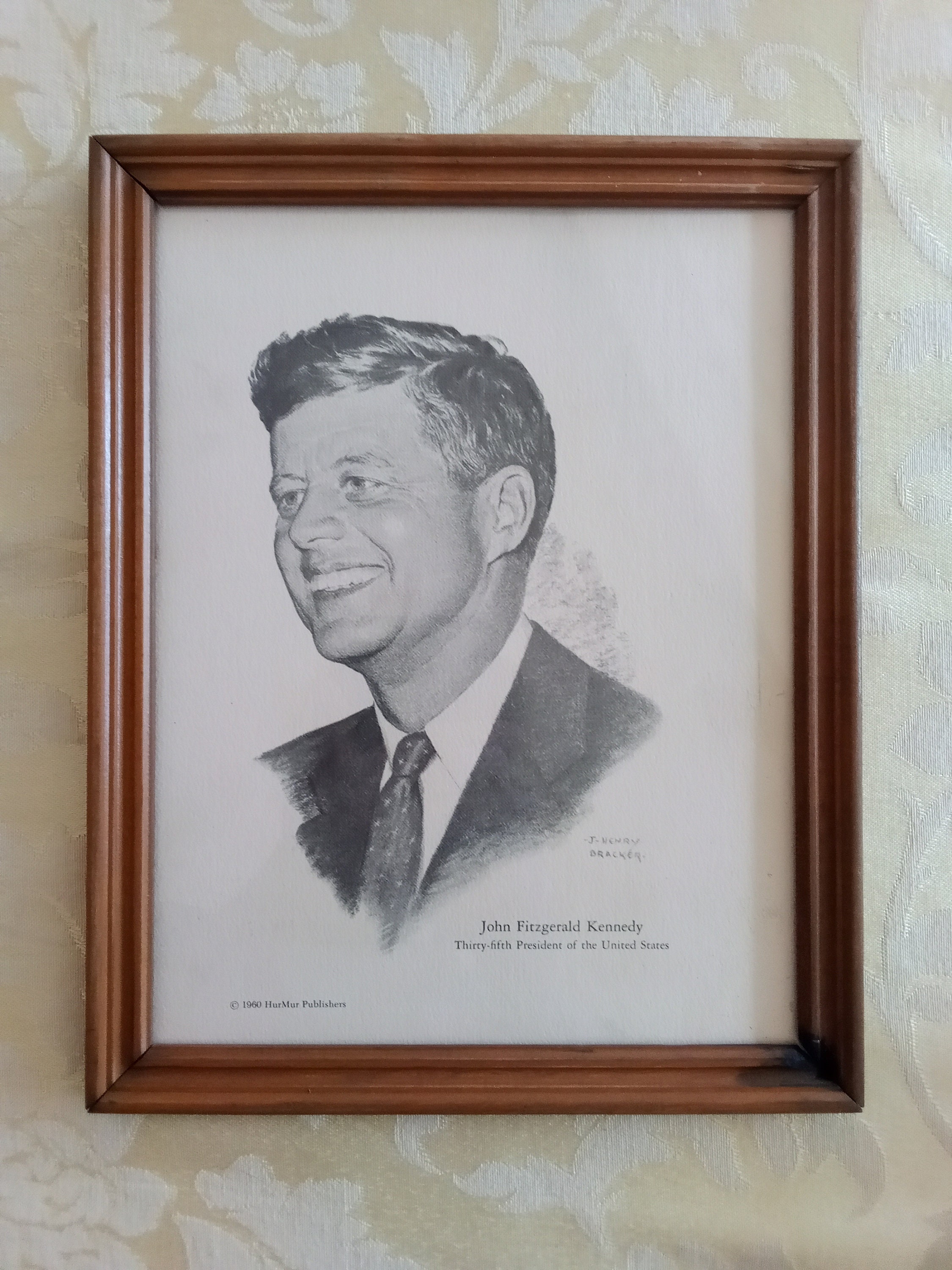 1960 John F. Kennedy JFK Portrait by Hurmur Publishers - Etsy