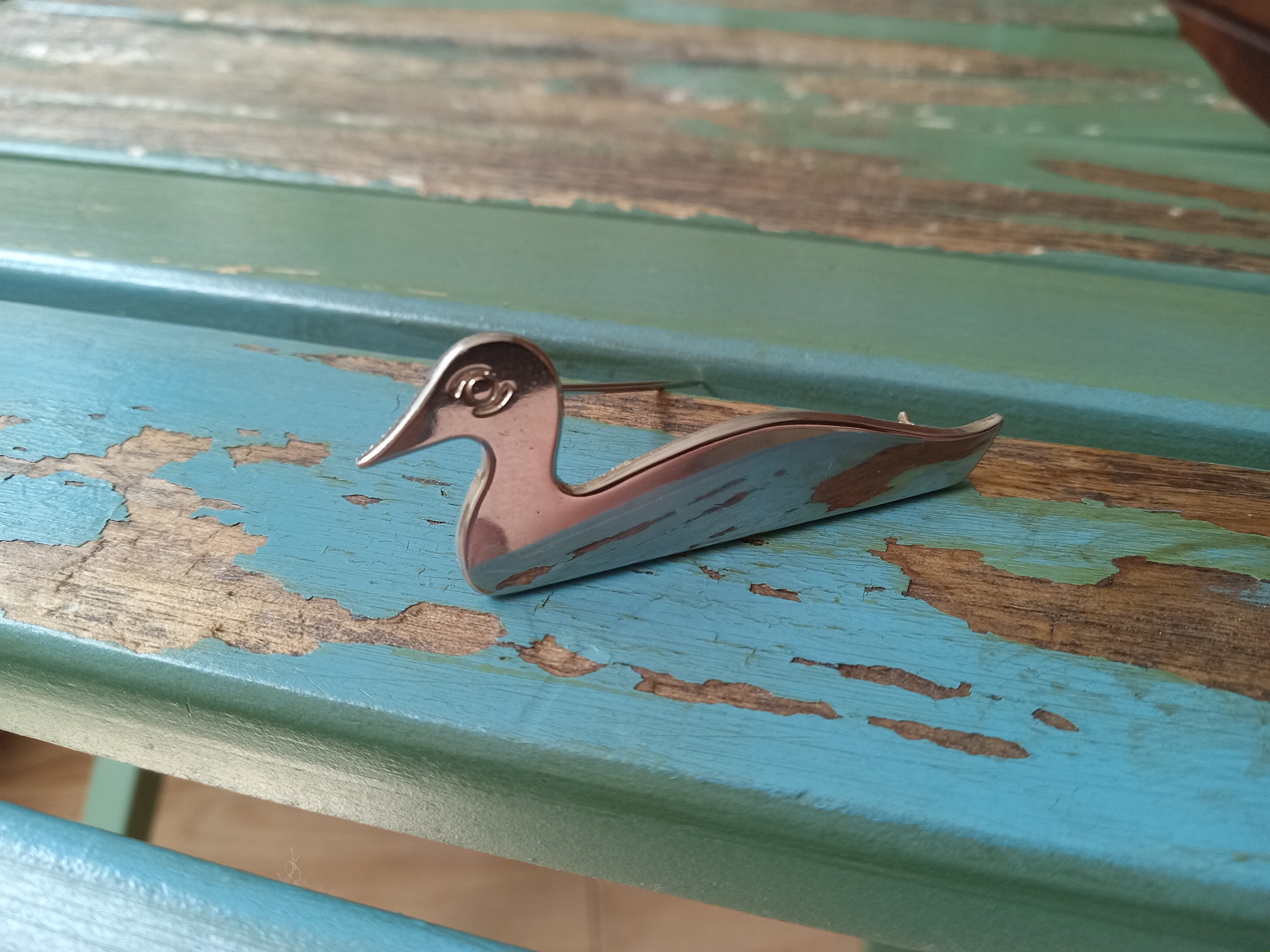 Vintage Minimalist Metal Swimming Duck Pin Brooch and Arrives With FREE ...