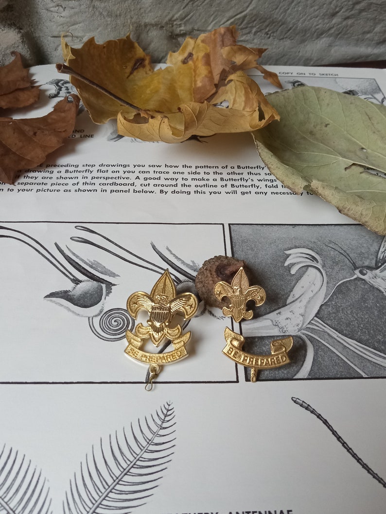 Trio of Vintage Boy Scout Pins/badges, Be Prepared, Beautiful & Bright ...