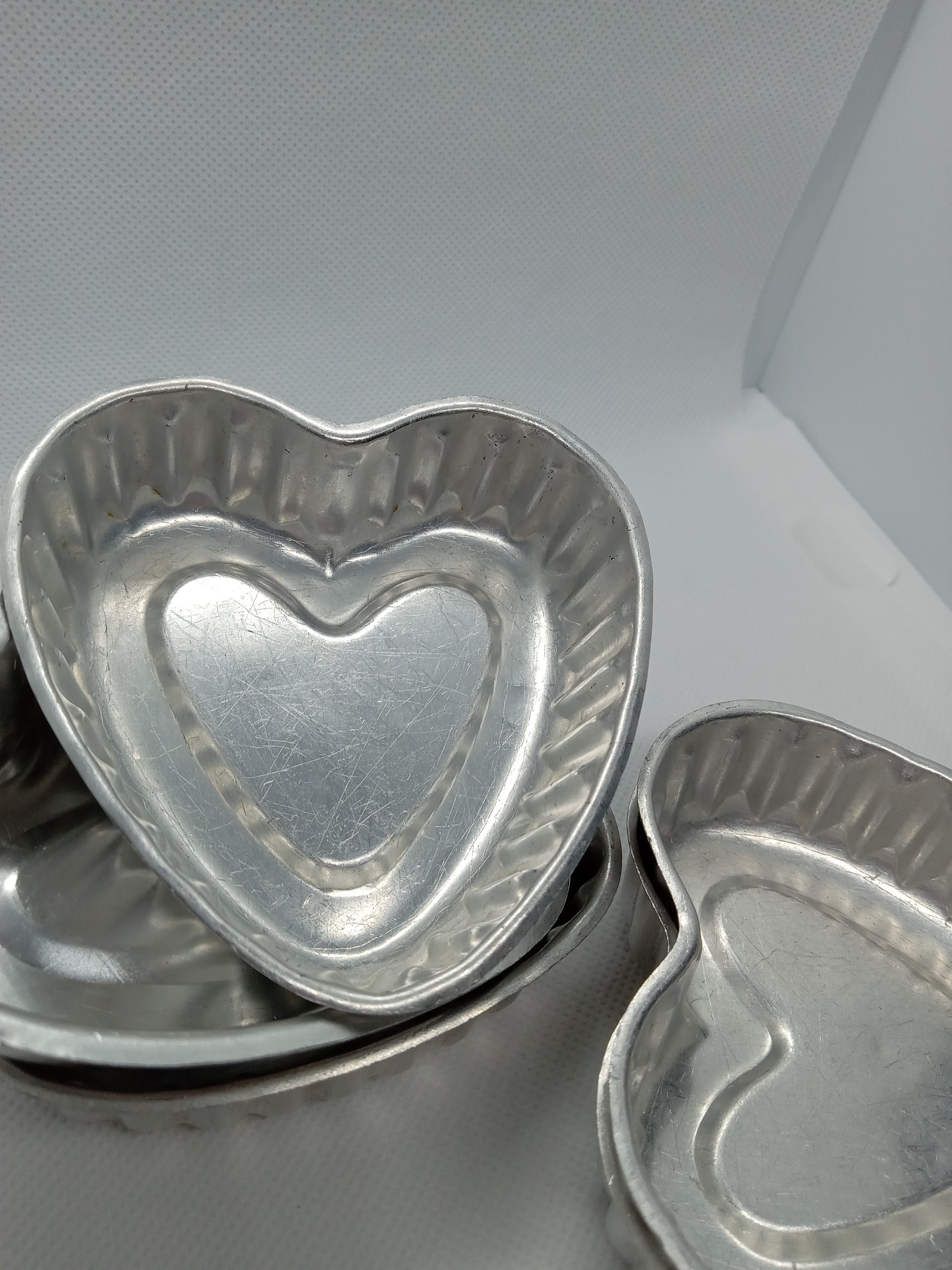 Vintage Set of Five Mini Heart Shaped Aluminum Baking Tins, Arrives ...