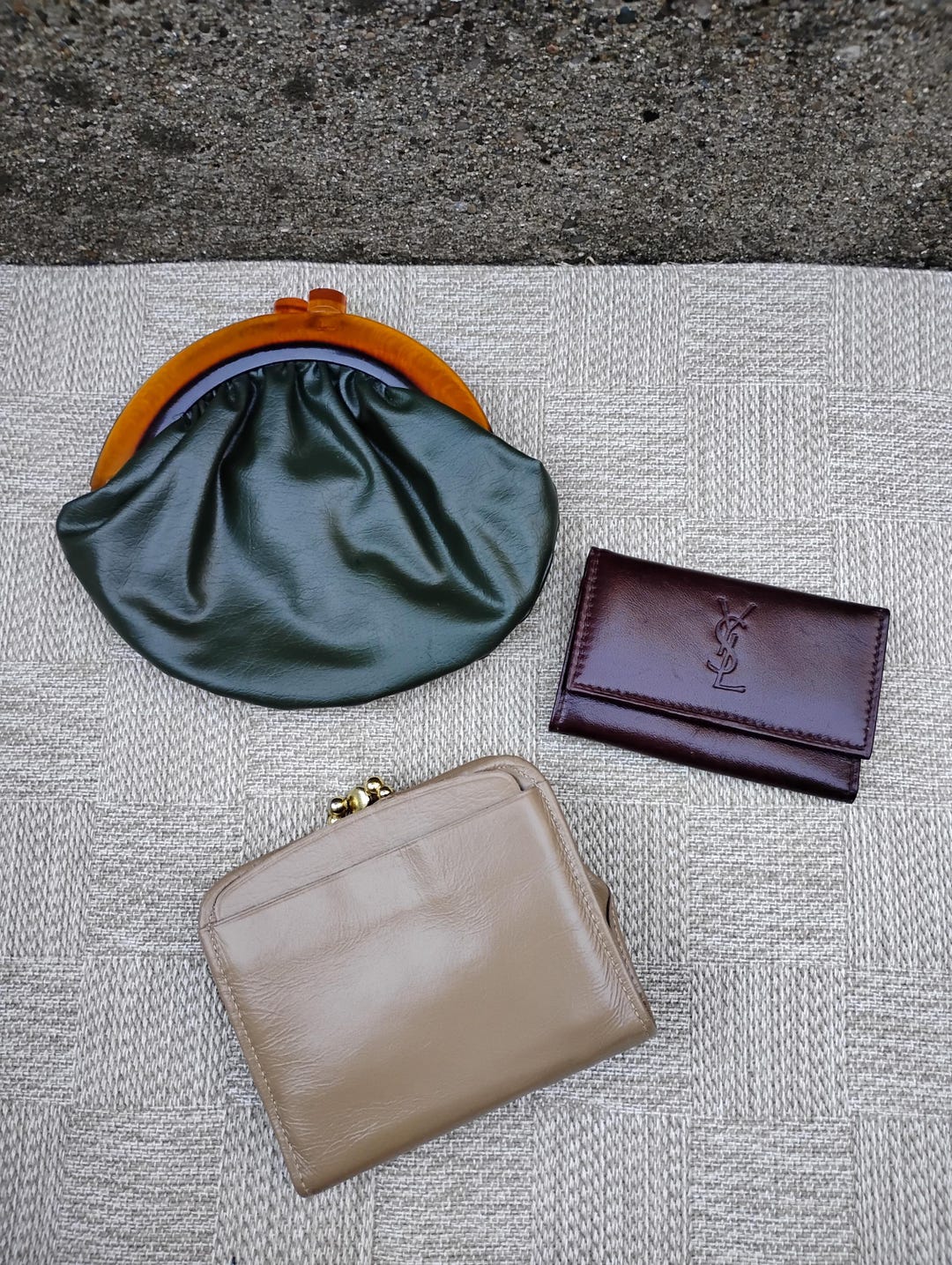 Vintage Budd Leather and Lucite Oversized Coin Purse, Chocolate YSL Key ...