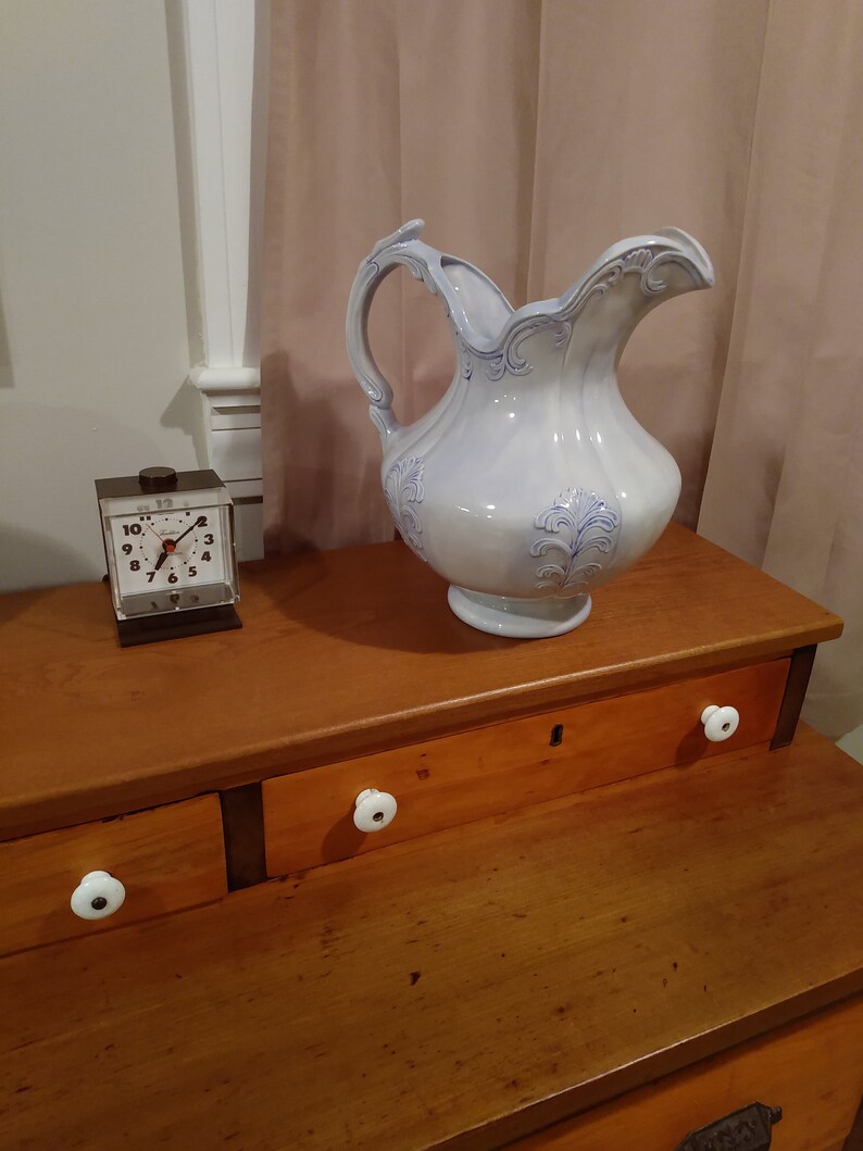Vintage Blue Water Pitcher, Unbranded - Etsy
