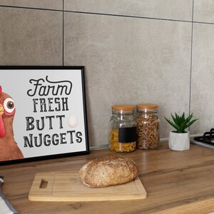 Chicken Farmhouse Decor Kitchen Art Poster Funny (PRINTABLE DIGITAL ...