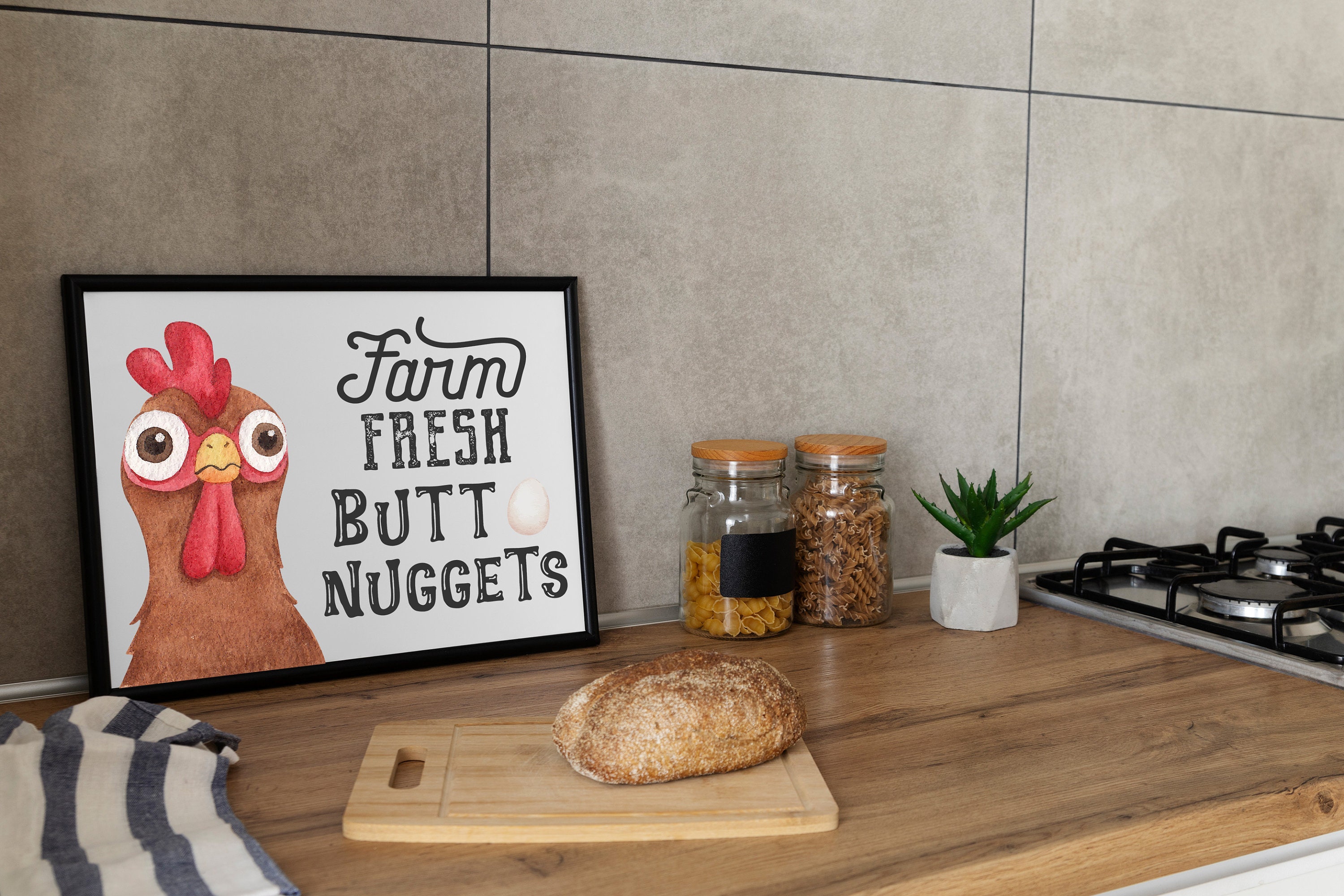 Chicken Farmhouse Decor Kitchen Art Poster Funny (PRINTABLE DIGITAL ...