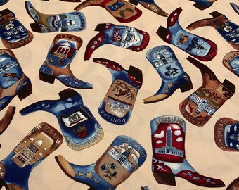 Cowboy Boot Fabric | Etsy