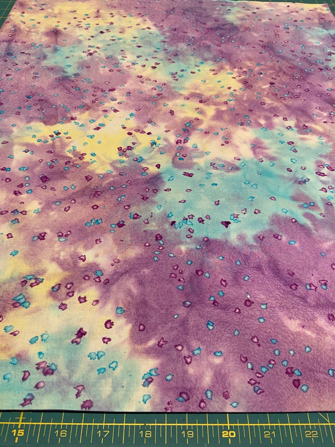 Purple, Yellow and Blue Batik Fabric - **by the Half Yard** - Etsy