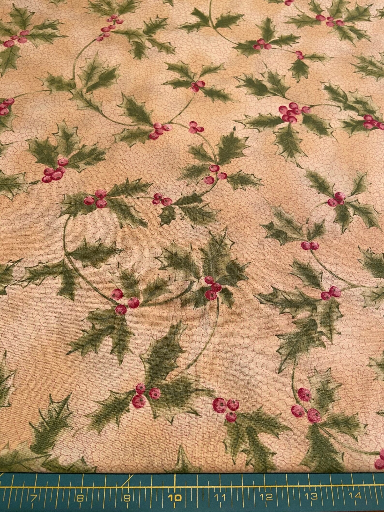 Beige Holly Christmas Fabric Designed by Joann Fabrics by the Half Yard ...