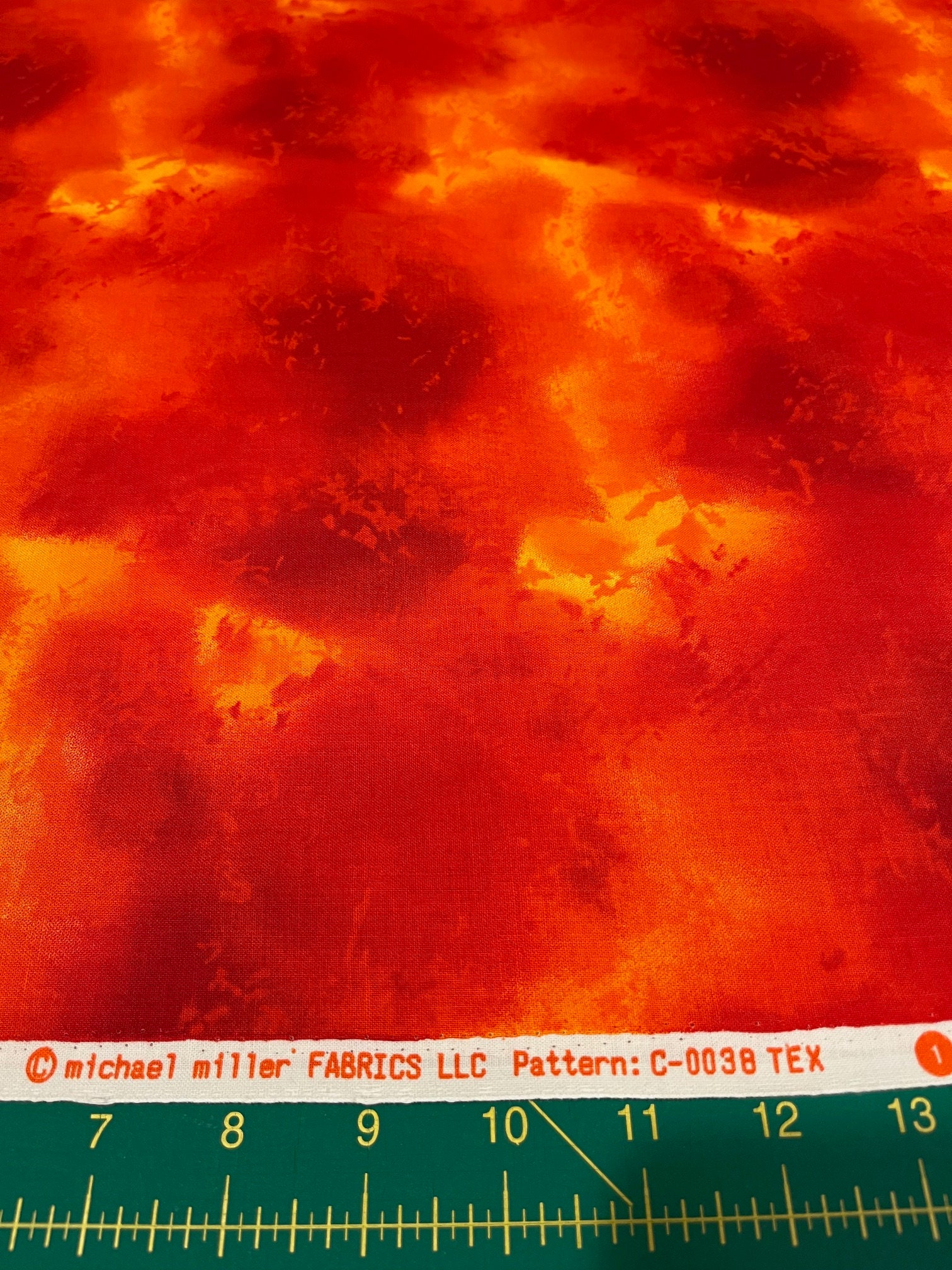 Orange and Yellow Mottled Fabric - Pattern #C-0038 TEX - Designed by ...