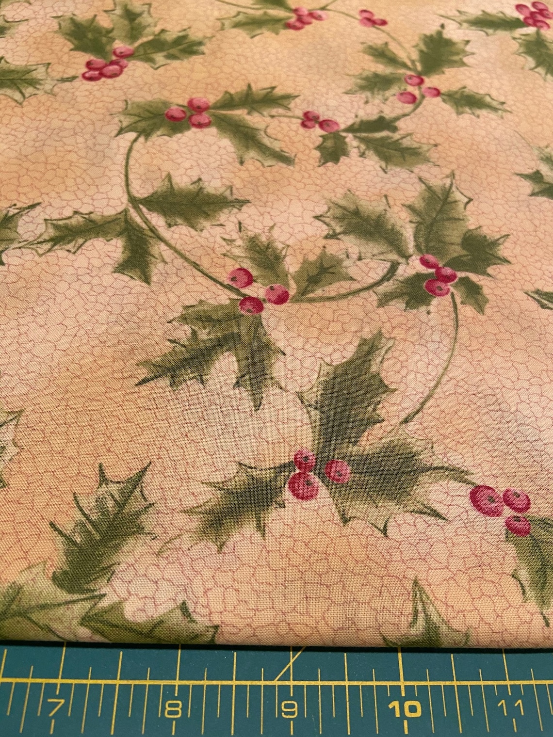 Beige Holly Christmas Fabric Designed by Joann Fabrics by the Half Yard ...